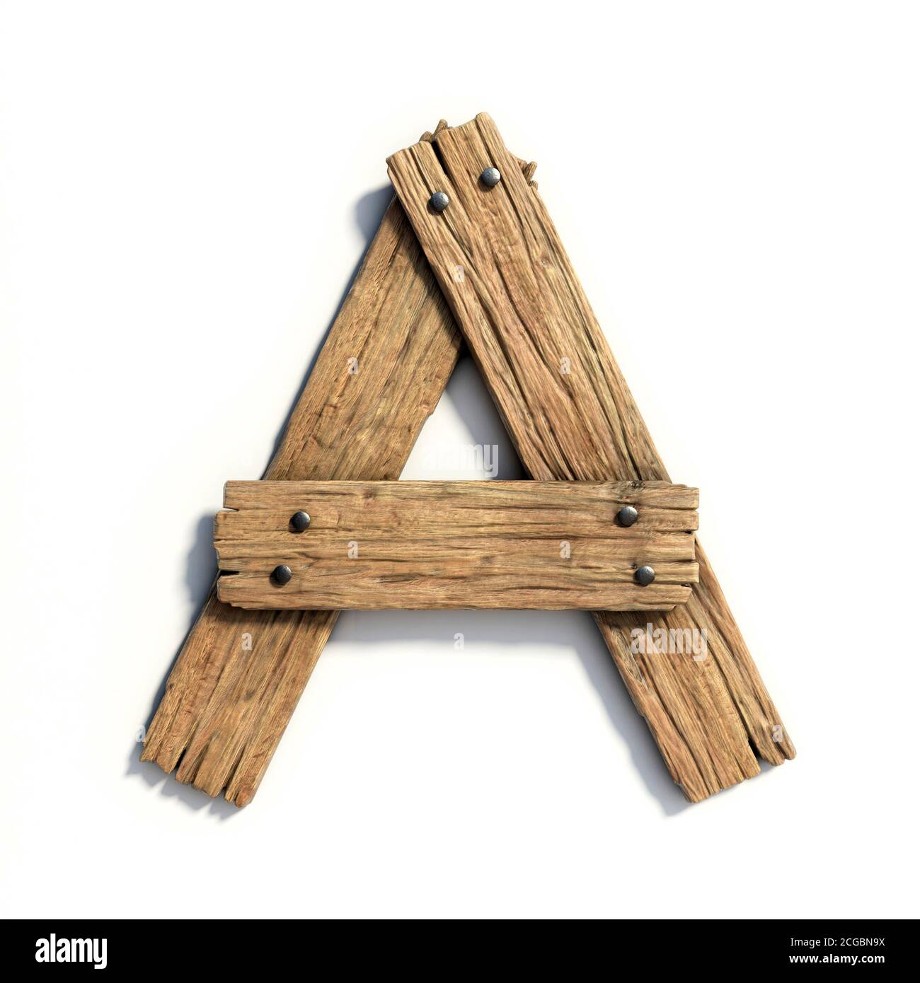 Wood font, plank font letter A Stock Photo - Alamy