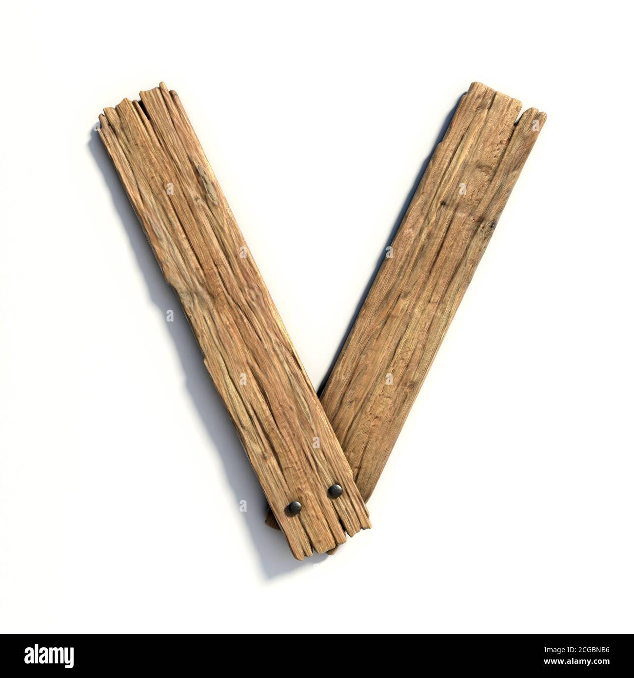 Wood font, plank font letter V Stock Photo - Alamy