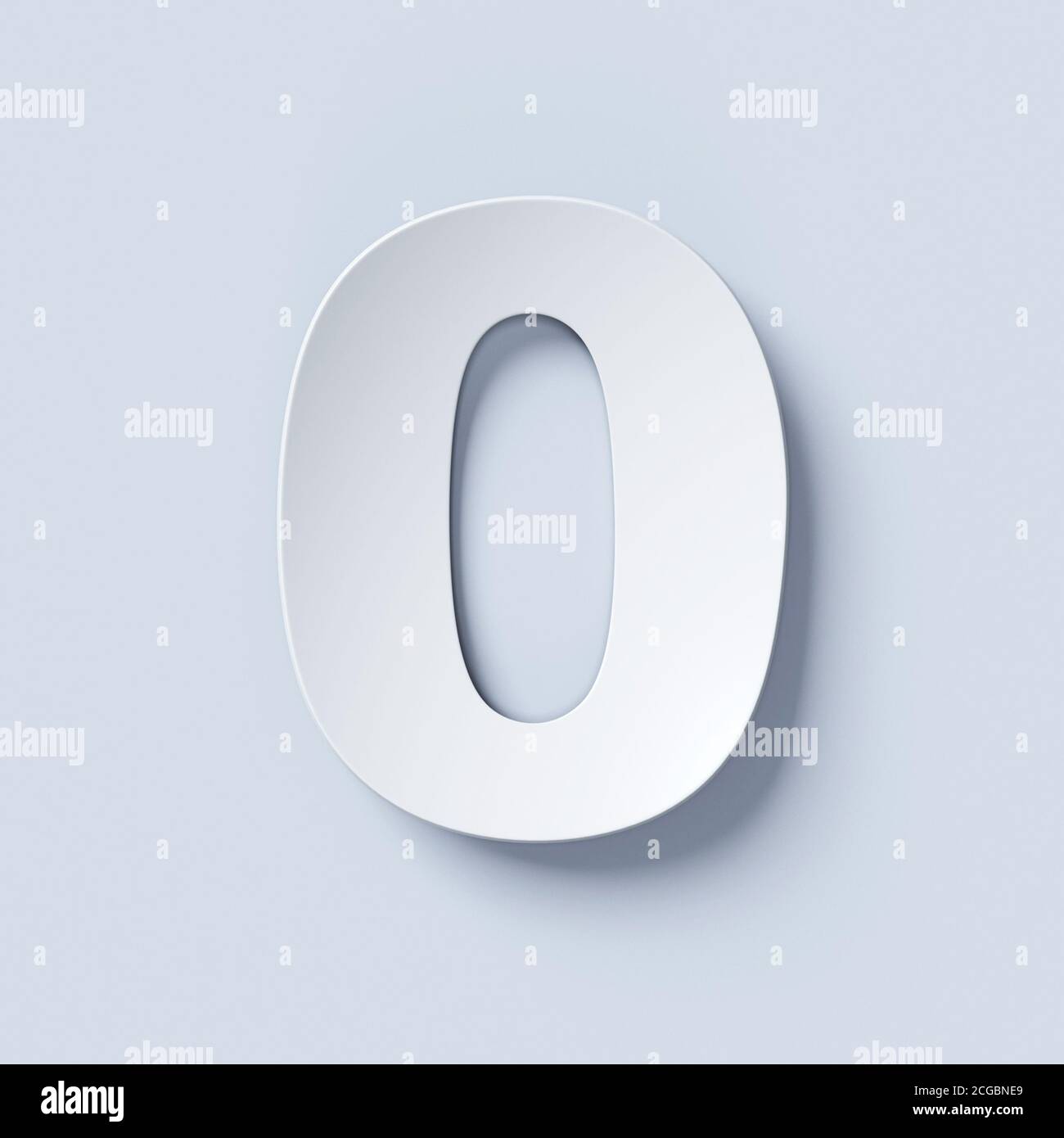 White bent paper font number 0 Stock Photo - Alamy