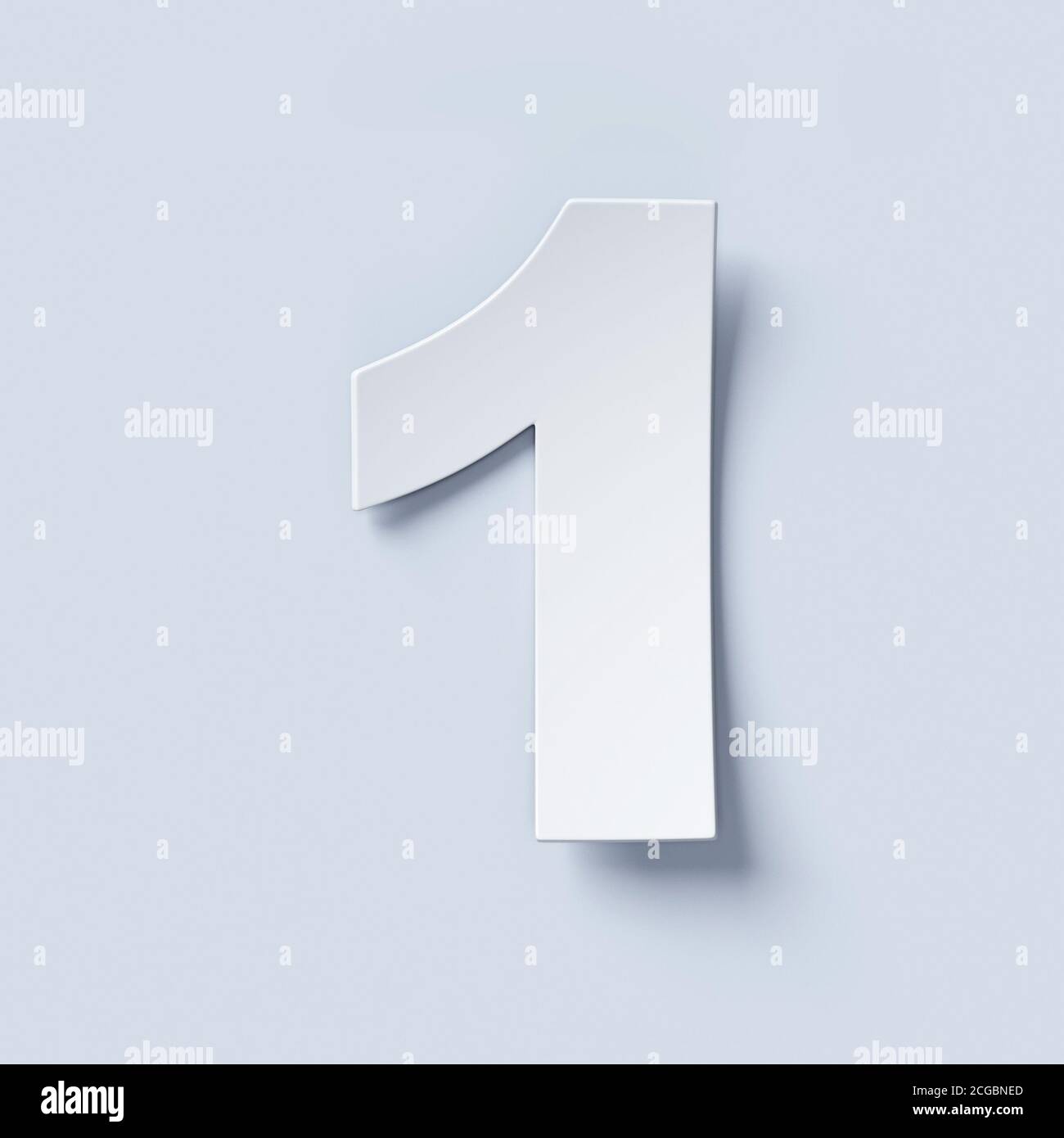 White bent paper font number 1 Stock Photo - Alamy
