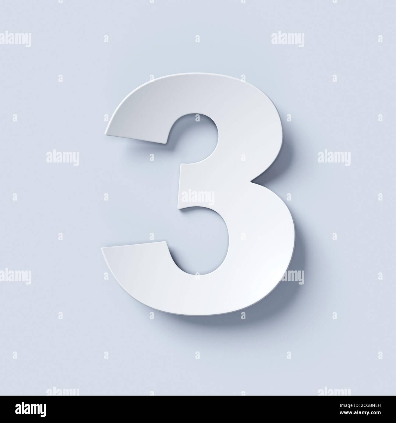 White bent paper font number 3 Stock Photo - Alamy