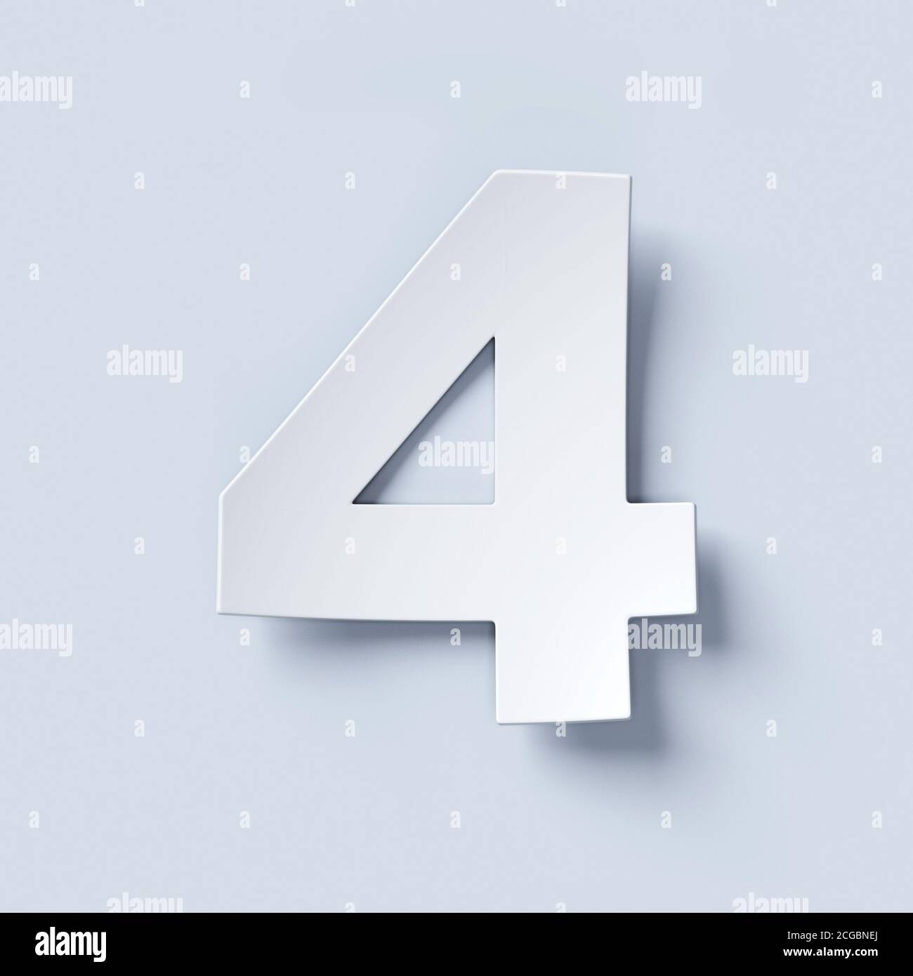 White bent paper font number 4 Stock Photo - Alamy