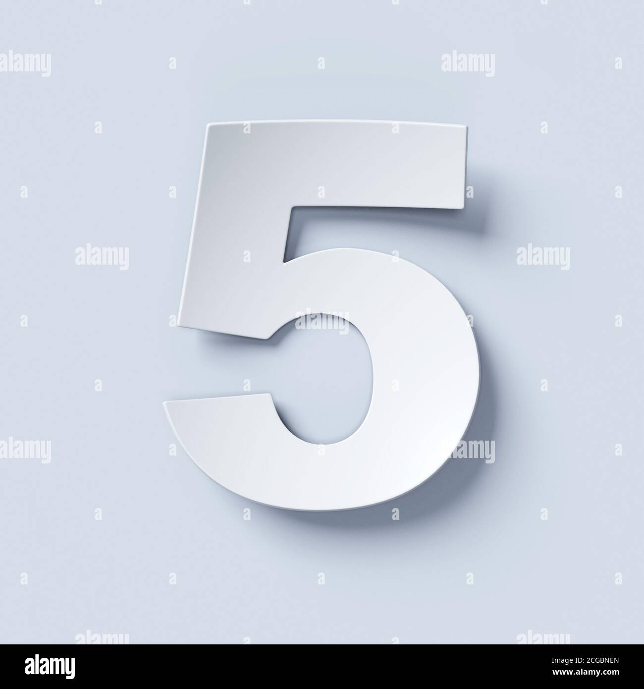 White bent paper font number 5 Stock Photo - Alamy