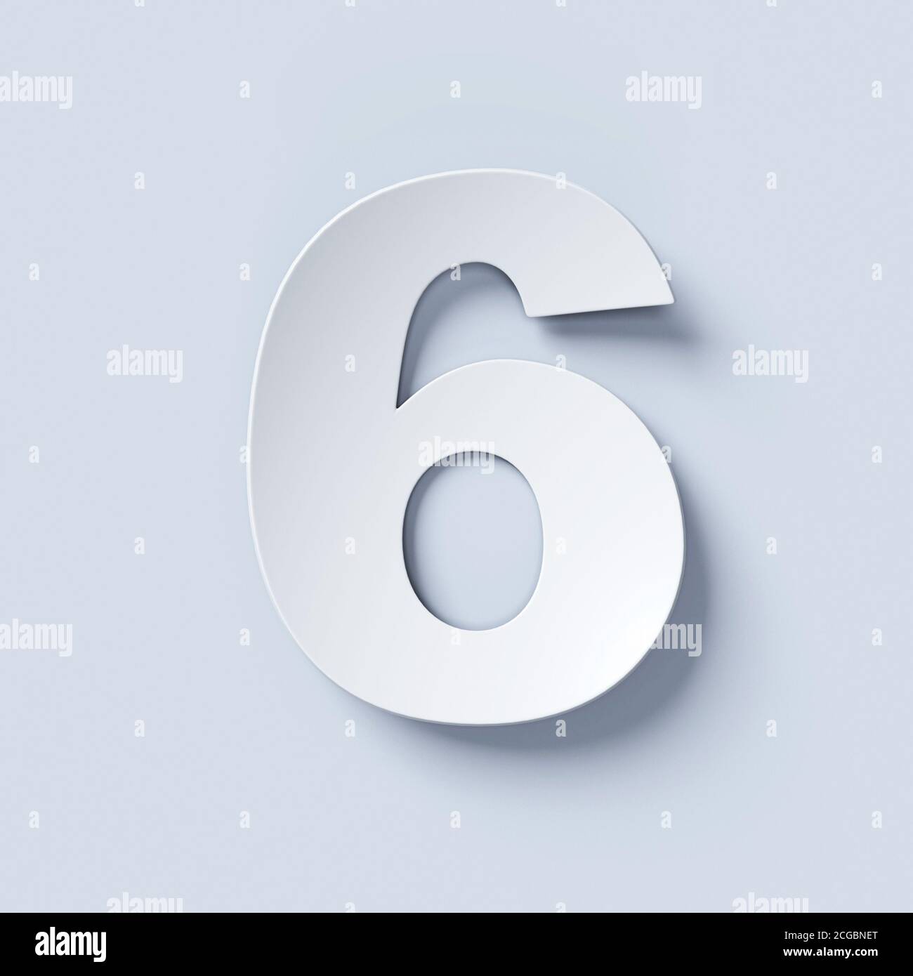 White bent paper font number 6 Stock Photo - Alamy