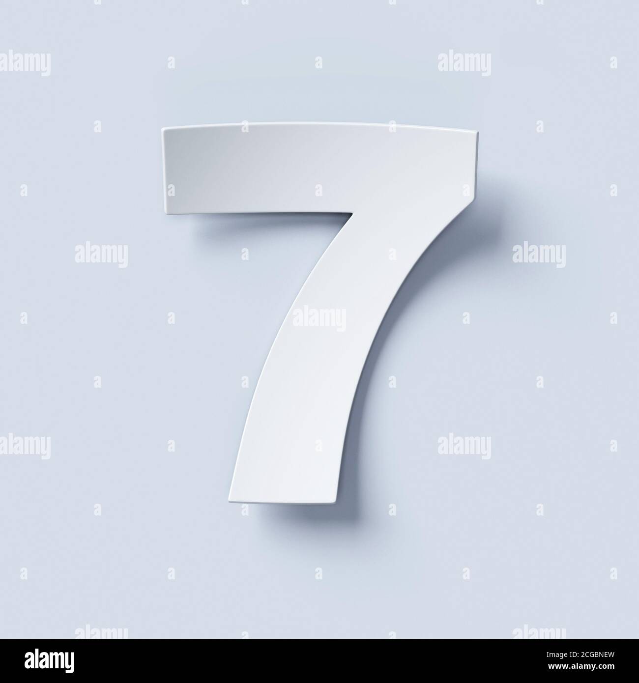 White bent paper font number 7 Stock Photo - Alamy