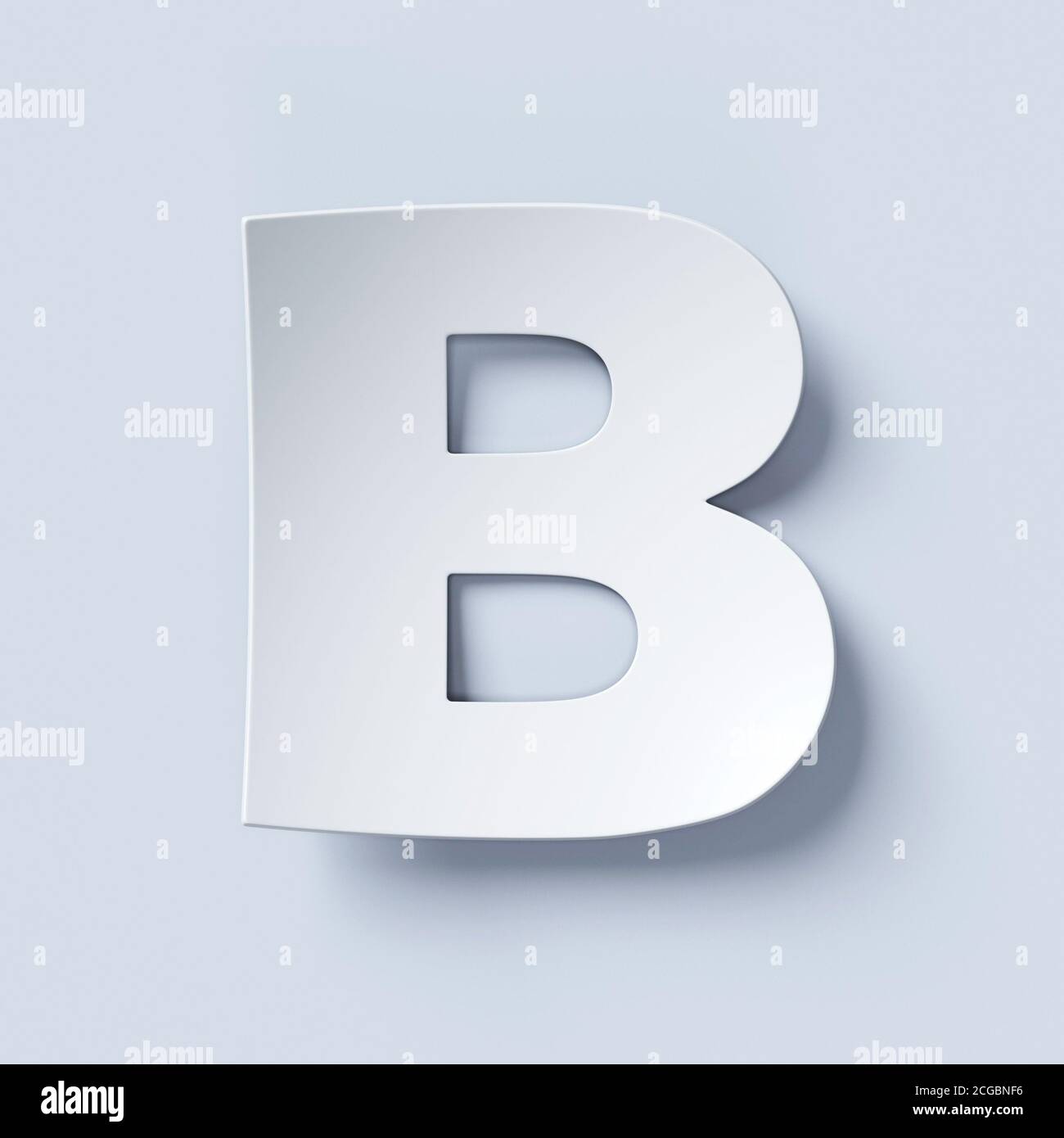 White bent paper font letter B Stock Photo - Alamy