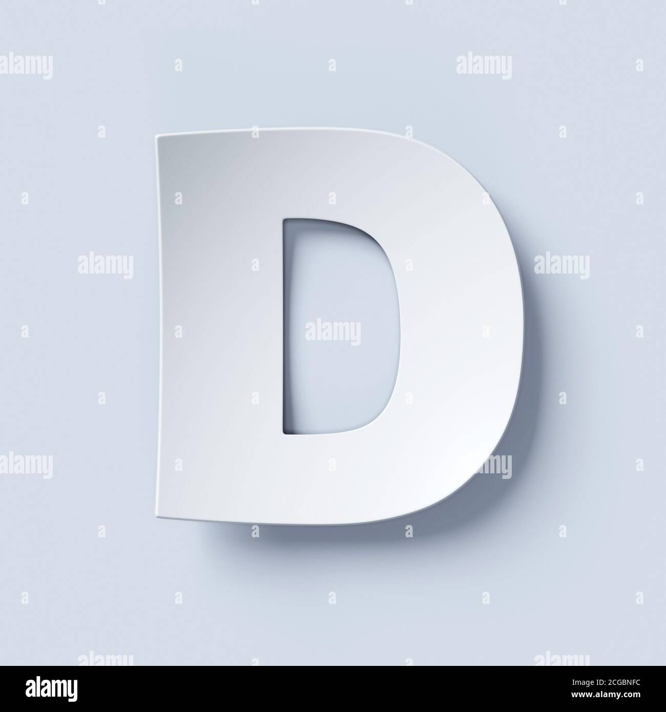 White bent paper font letter D Stock Photo - Alamy