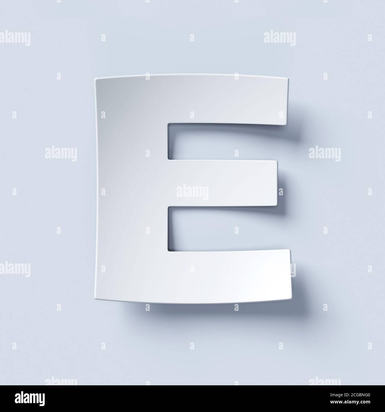 White bent paper font letter E Stock Photo - Alamy