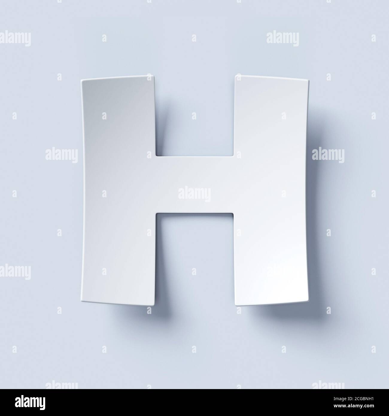 White bent paper font letter H Stock Photo - Alamy