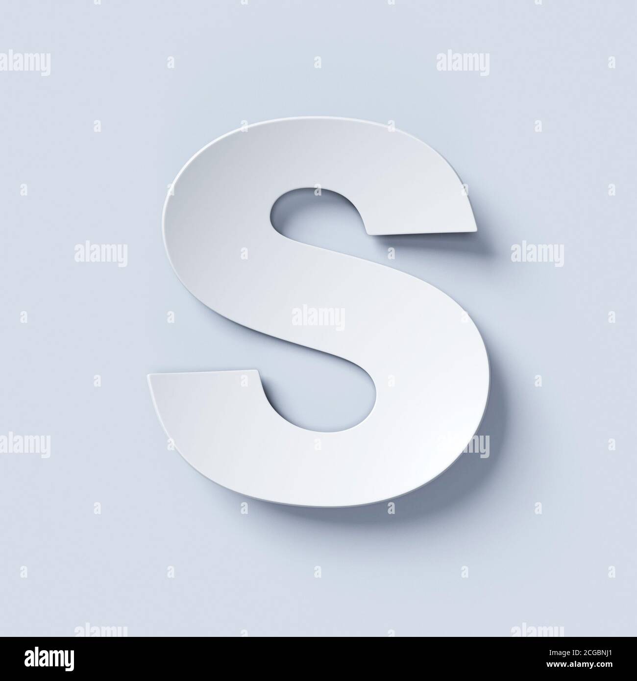 White bent paper font letter S Stock Photo - Alamy