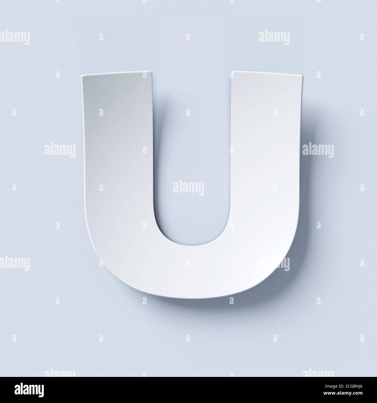 White bent paper font letter U Stock Photo - Alamy