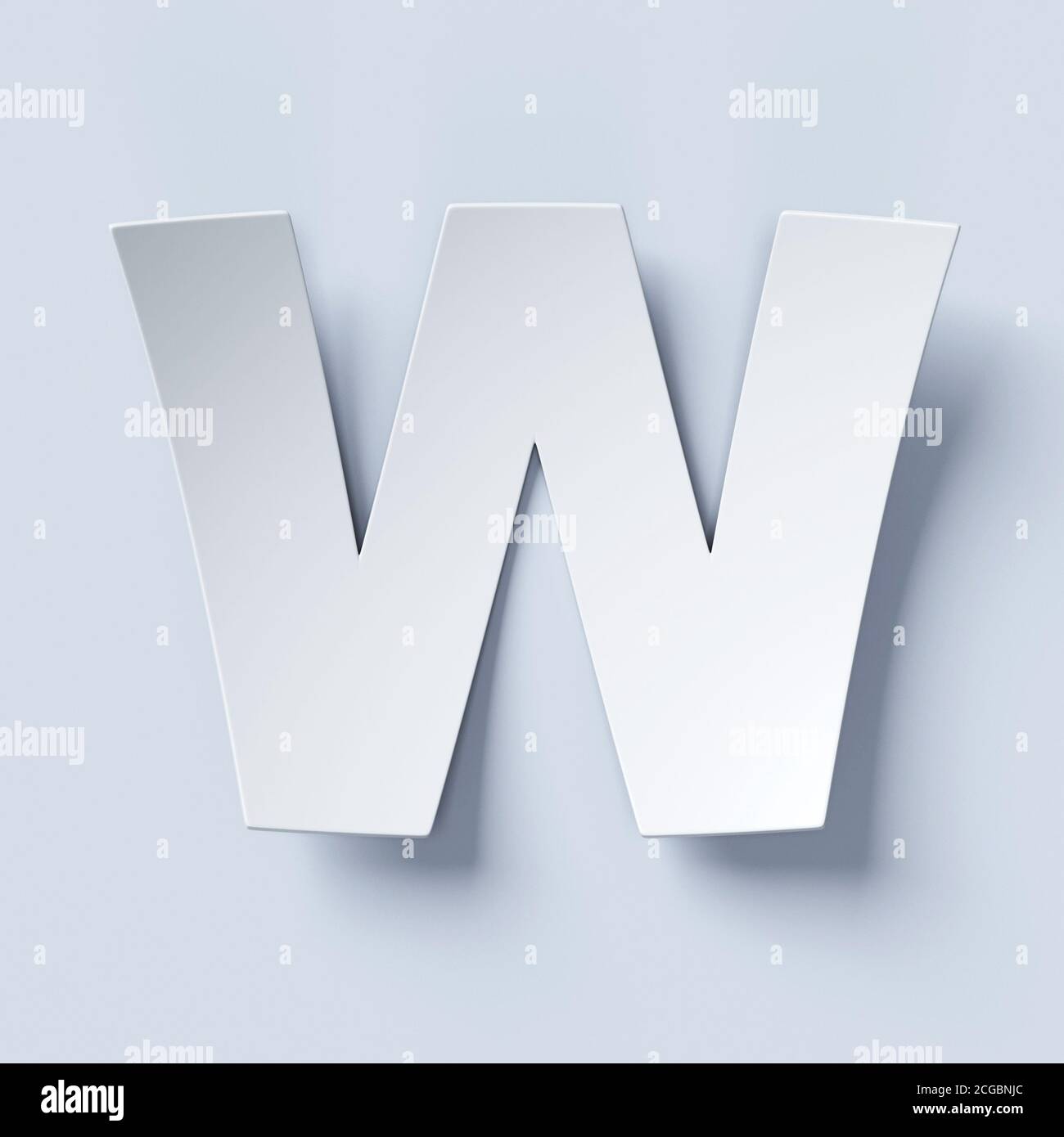 White bent paper font letter W Stock Photo - Alamy