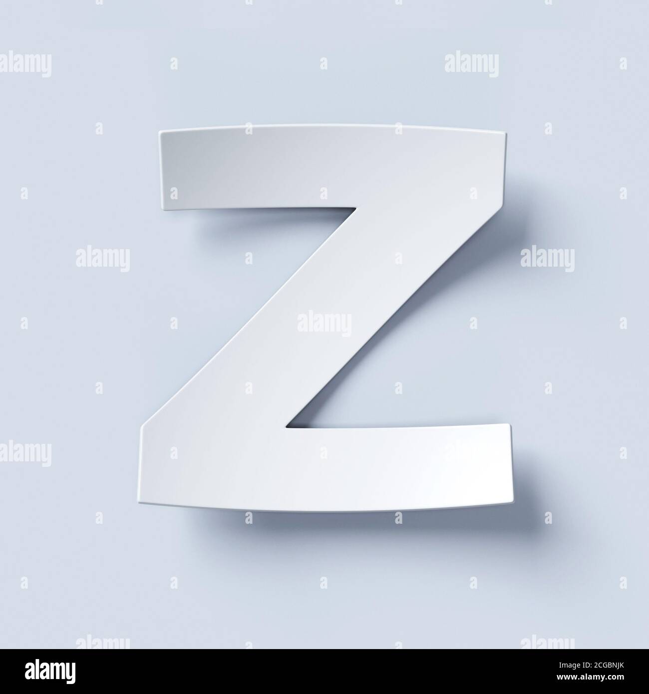 White bent paper font letter Z Stock Photo - Alamy
