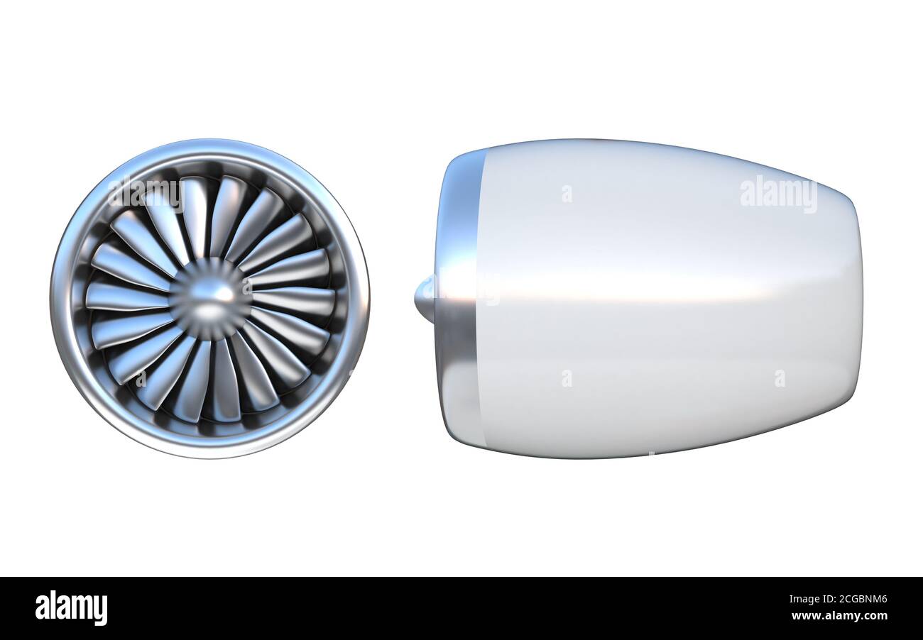 Jet engine front and side view 3d rendering Stock Photo - Alamy