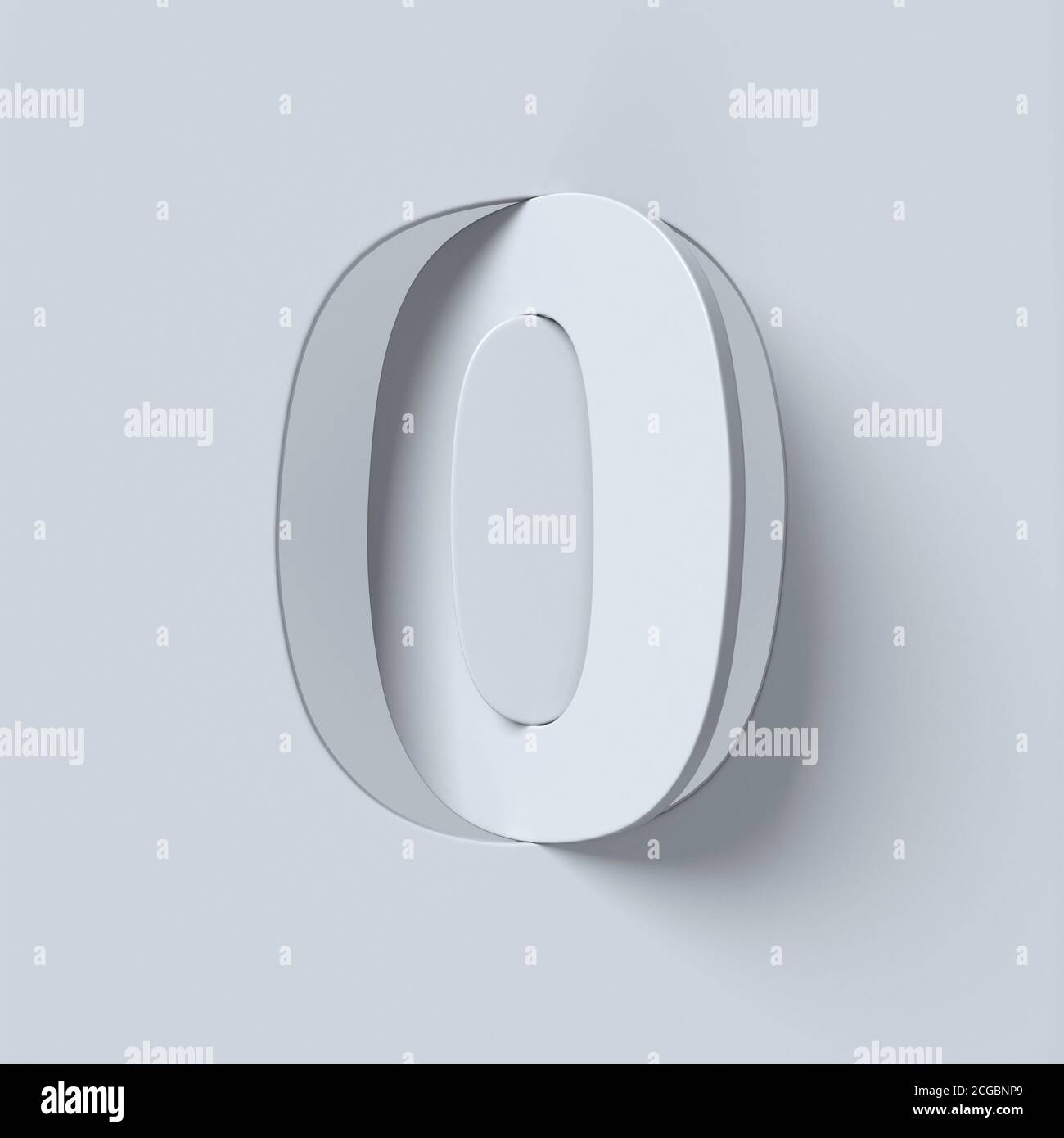 Cut out and rotated font 3d rendering number 0 Stock Photo - Alamy