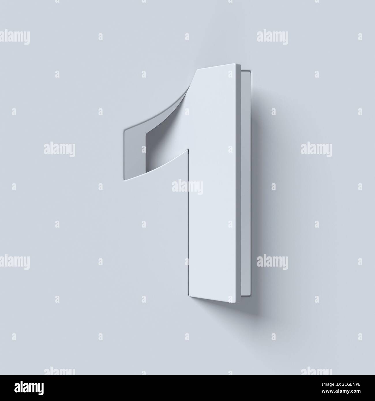 Cut out and rotated font 3d rendering number 1 Stock Photo - Alamy