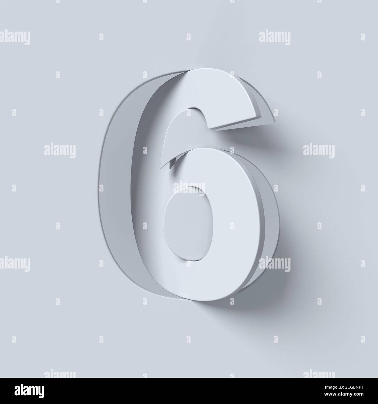 Cut out and rotated font 3d rendering number 6 Stock Photo - Alamy