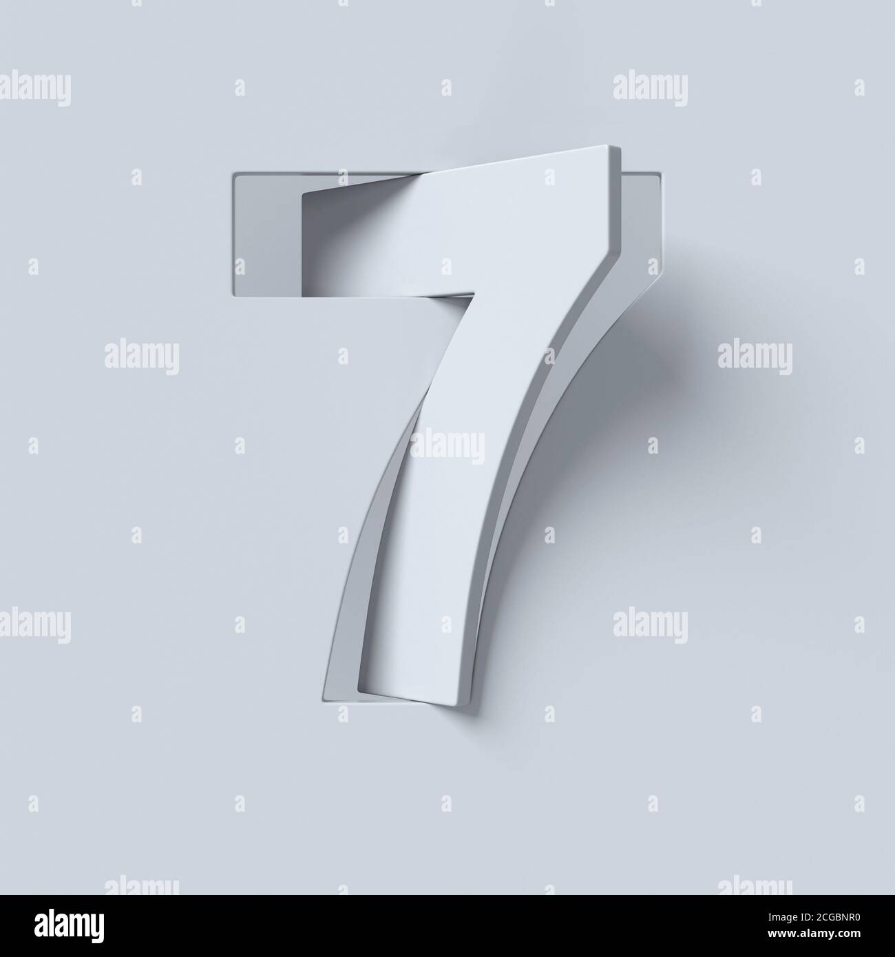 Cut out and rotated font 3d rendering number 7 Stock Photo - Alamy