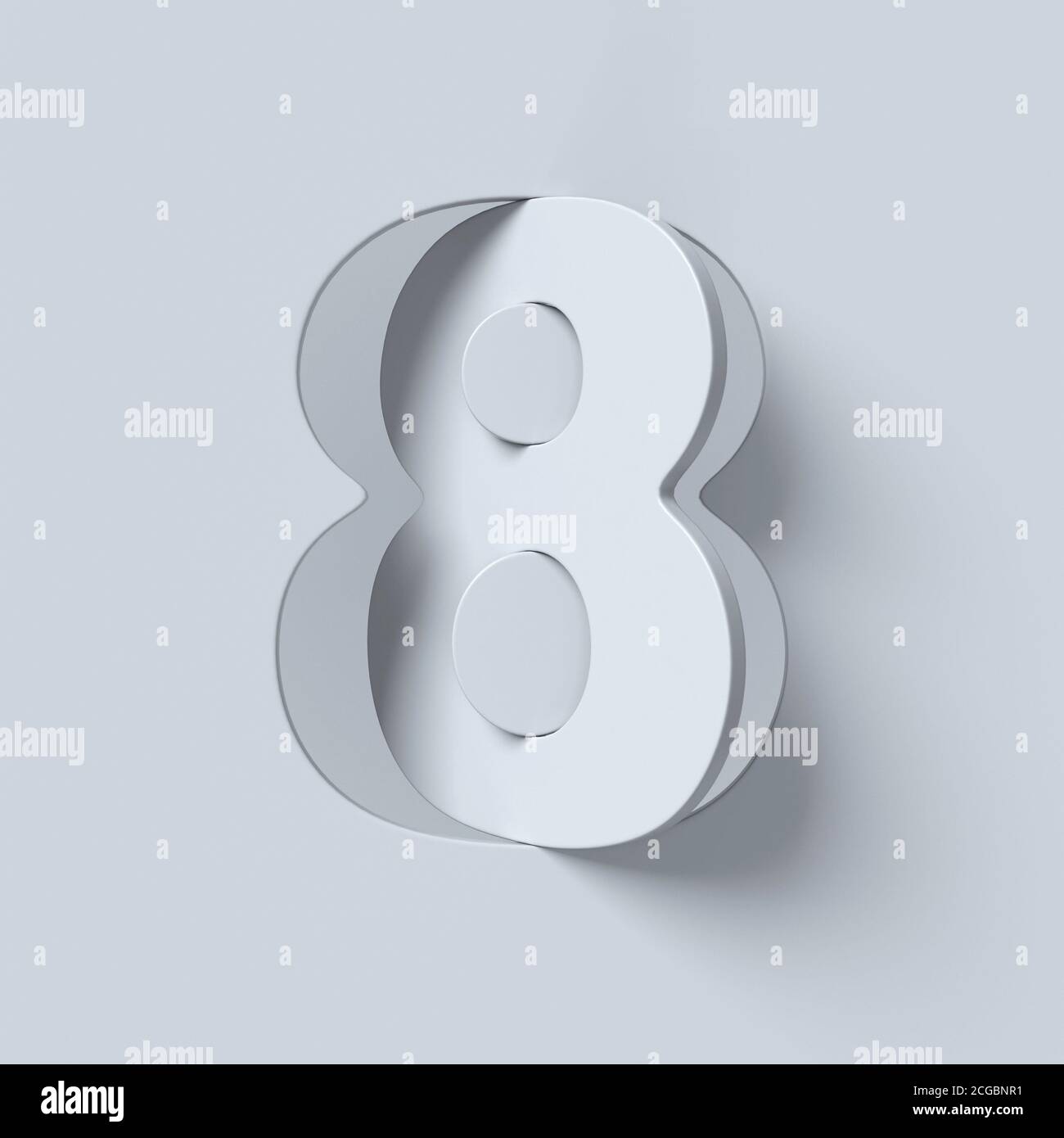 Cut out and rotated font 3d rendering number 8 Stock Photo - Alamy