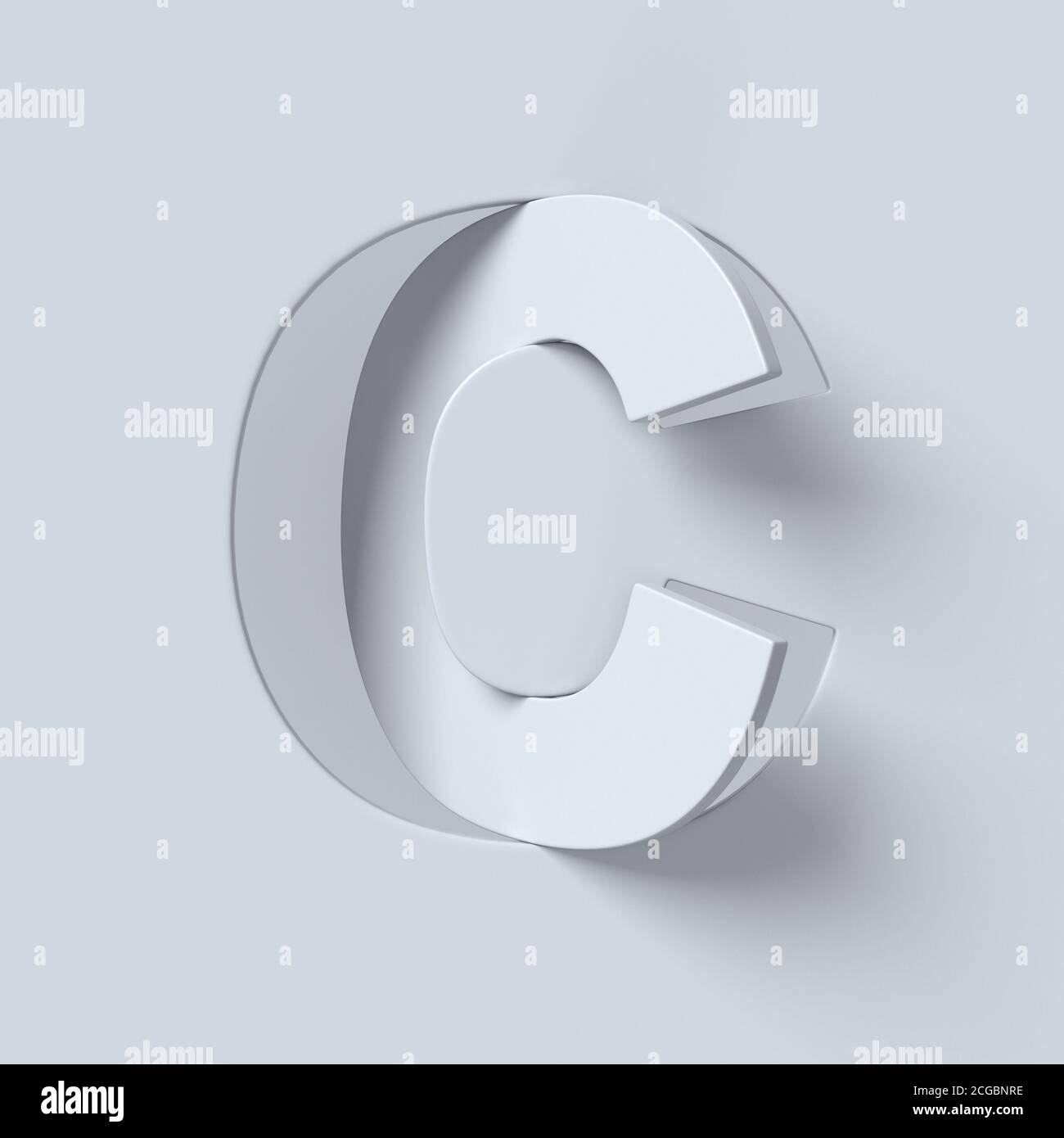 Cut out and rotated font 3d rendering letter C Stock Photo - Alamy