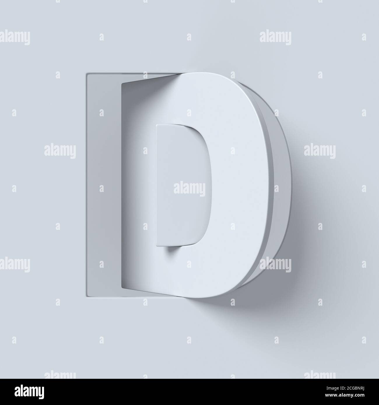 Cut out and rotated font 3d rendering letter D Stock Photo - Alamy