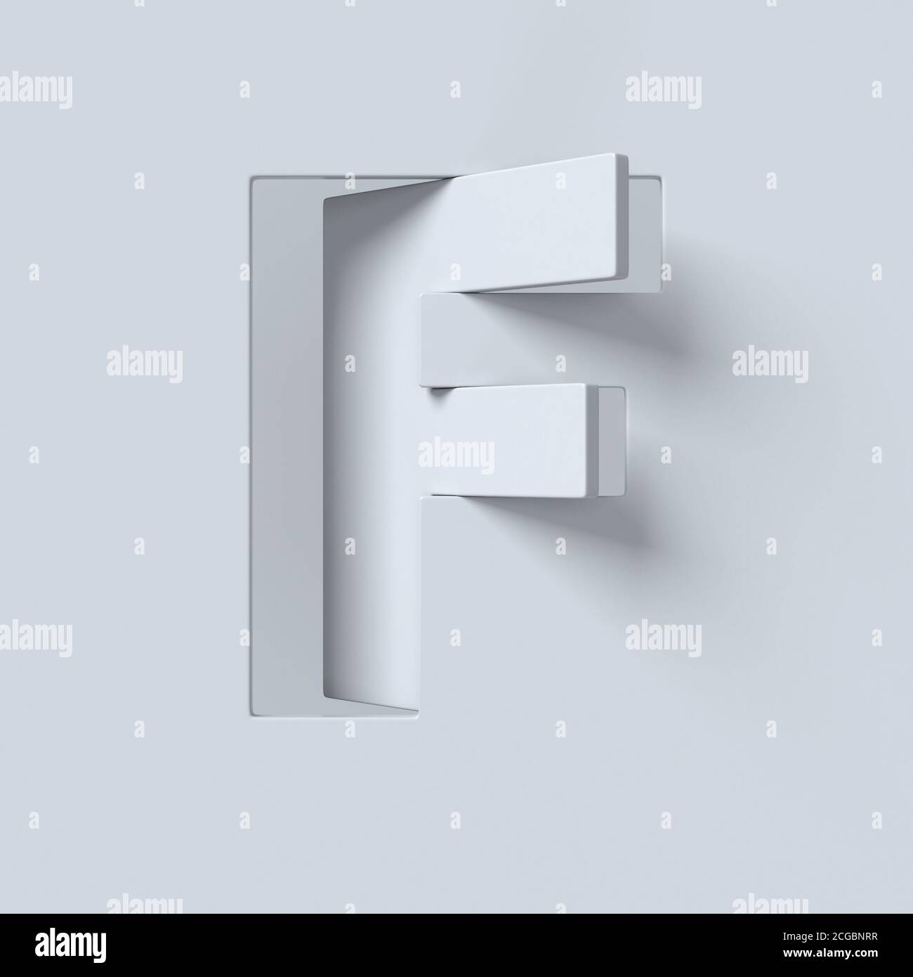 Cut out and rotated font 3d rendering letter F Stock Photo - Alamy