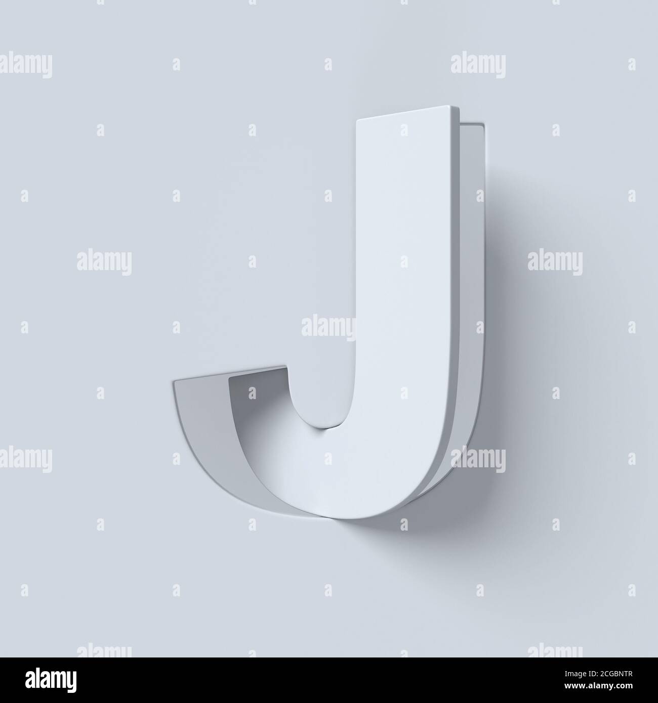 Cut out and rotated font 3d rendering letter J Stock Photo - Alamy