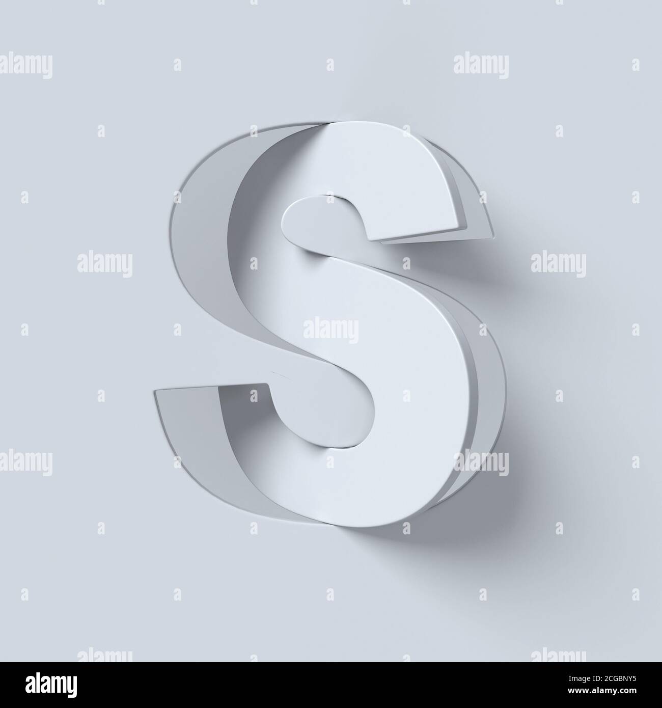 Cut out and rotated font 3d rendering letter S Stock Photo - Alamy