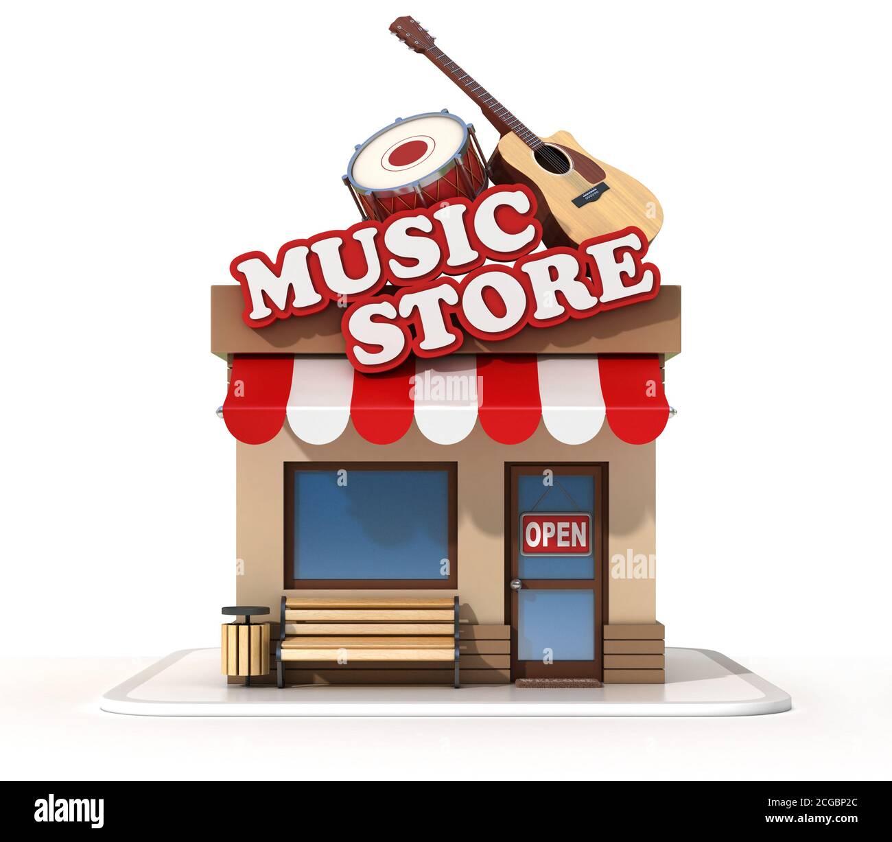 Music store shop front 3d rendering Stock Photo - Alamy