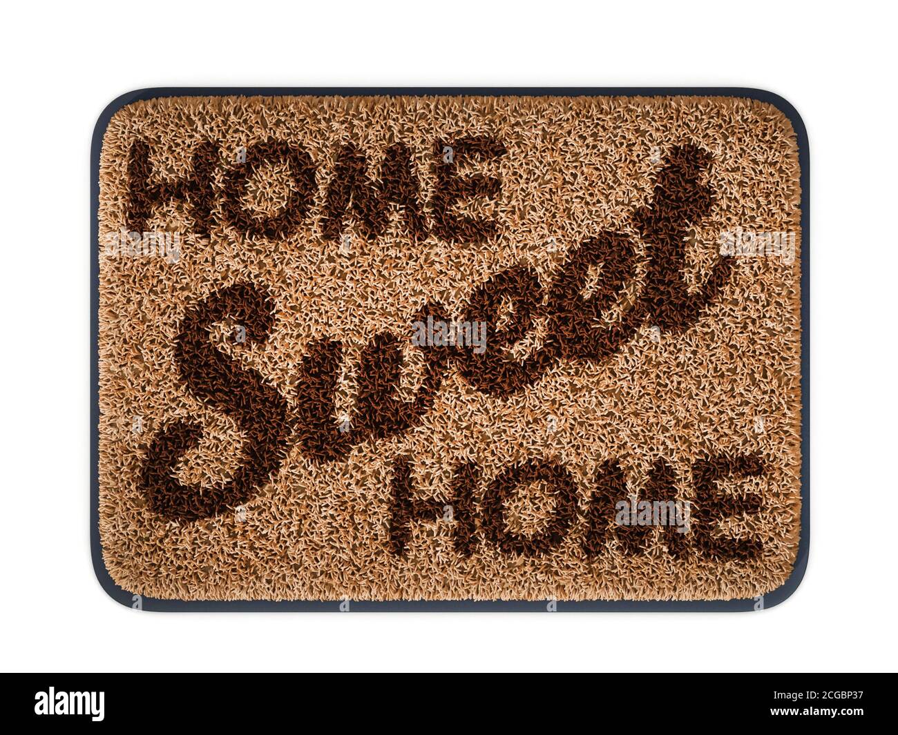 Home sweet home doormat 3d rendering Stock Photo - Alamy