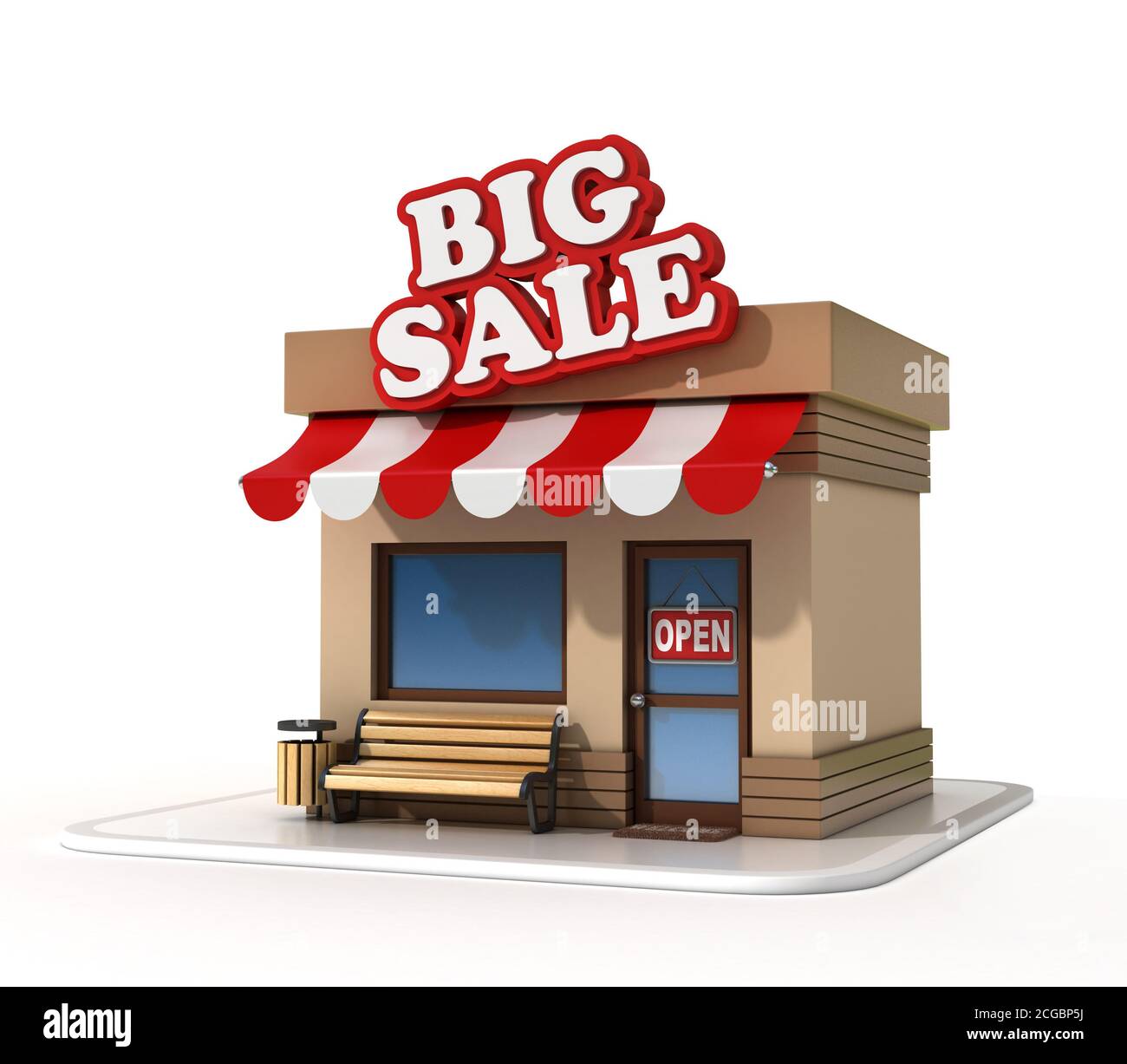 Big sale mini store 3d rendering Stock Photo - Alamy