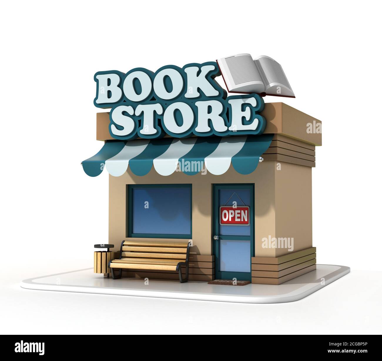 Book store mini shop 3d rendering Stock Photo - Alamy