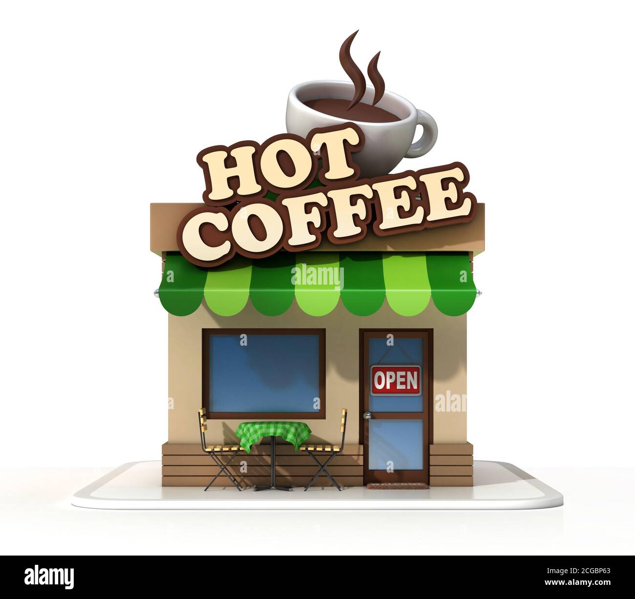 Coffee shop 3d rendering Stock Photo - Alamy