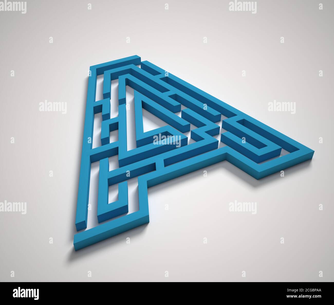 Maze font 3d rendering letter A Stock Photo - Alamy