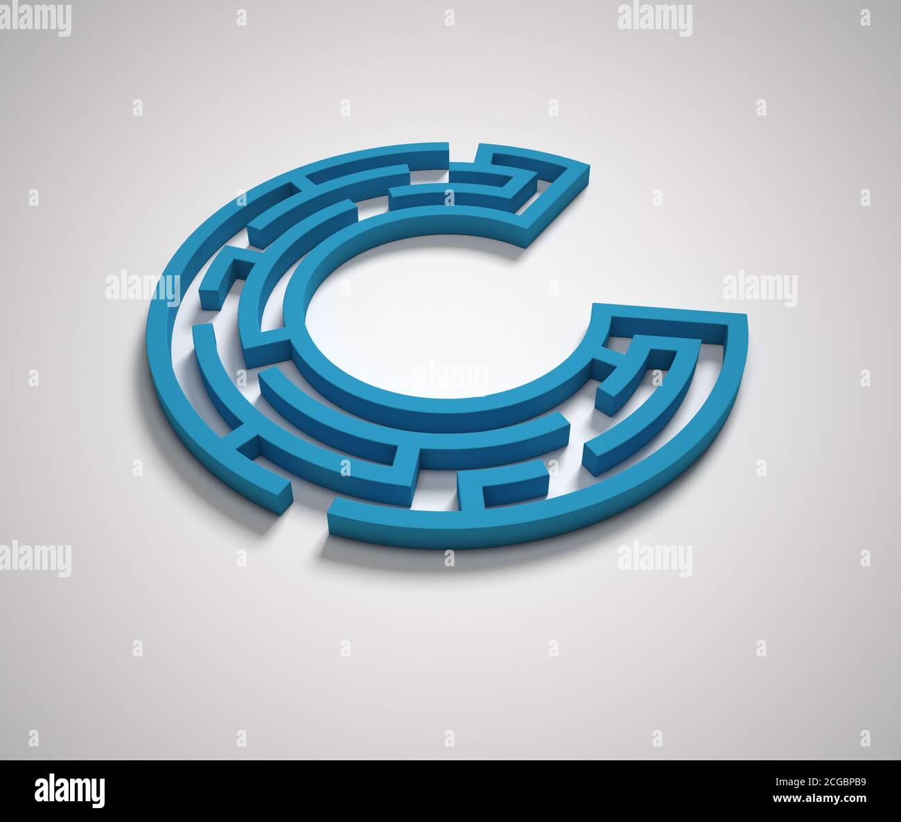 Maze font 3d rendering letter C Stock Photo - Alamy