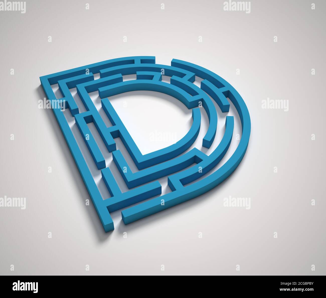 Maze font 3d rendering letter D Stock Photo - Alamy