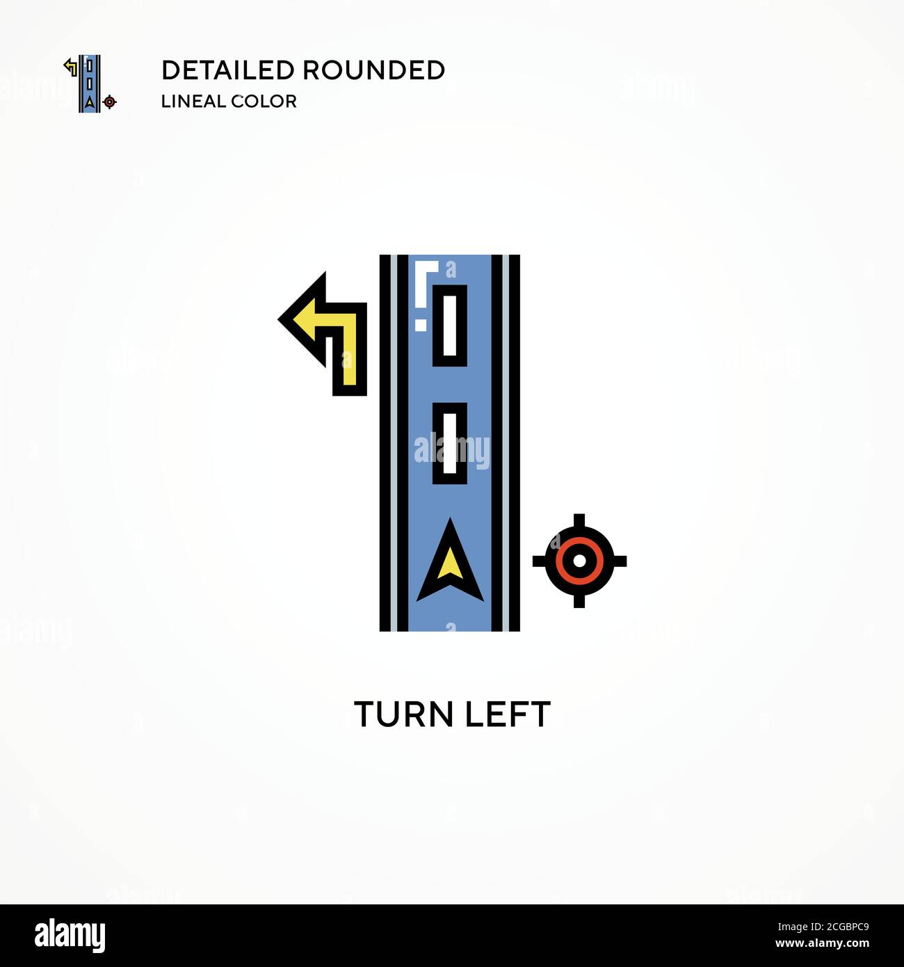 Turn left vector icon. Modern vector illustration concepts. Easy to ...