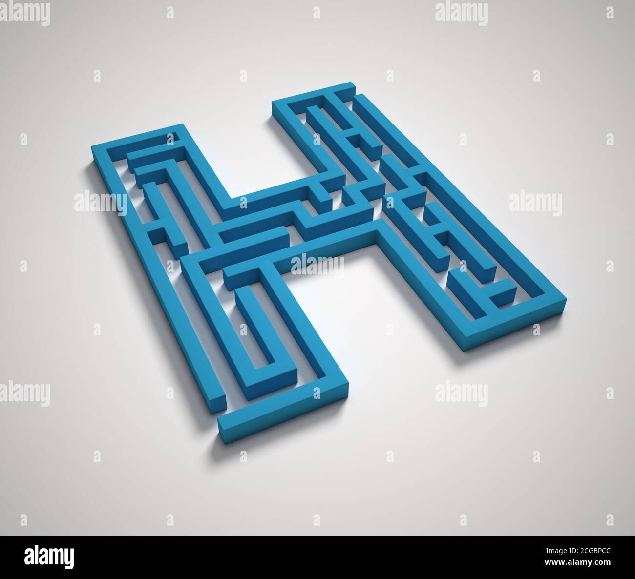 Maze font 3d rendering letter H Stock Photo - Alamy