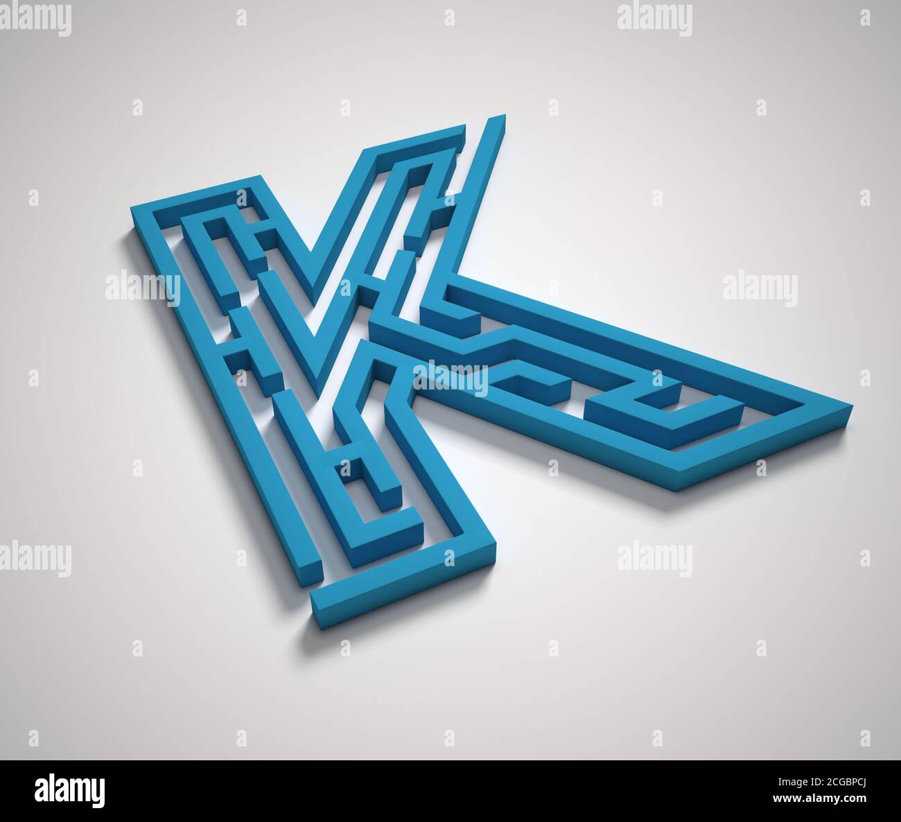Maze font 3d rendering letter K Stock Photo - Alamy