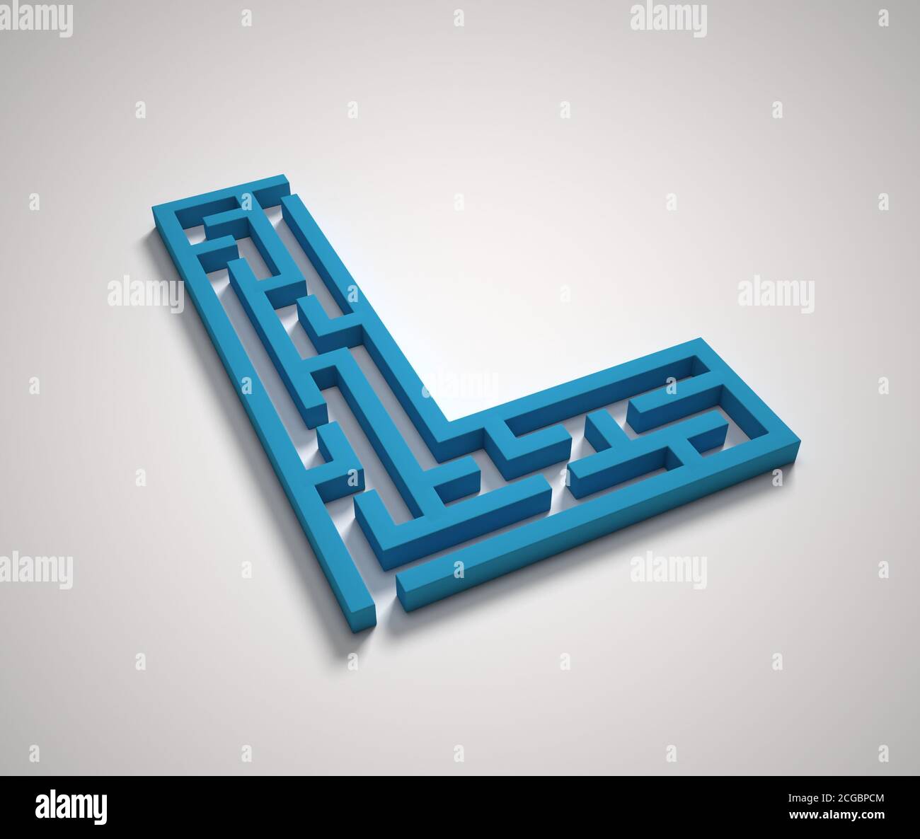 Maze font 3d rendering letter L Stock Photo - Alamy