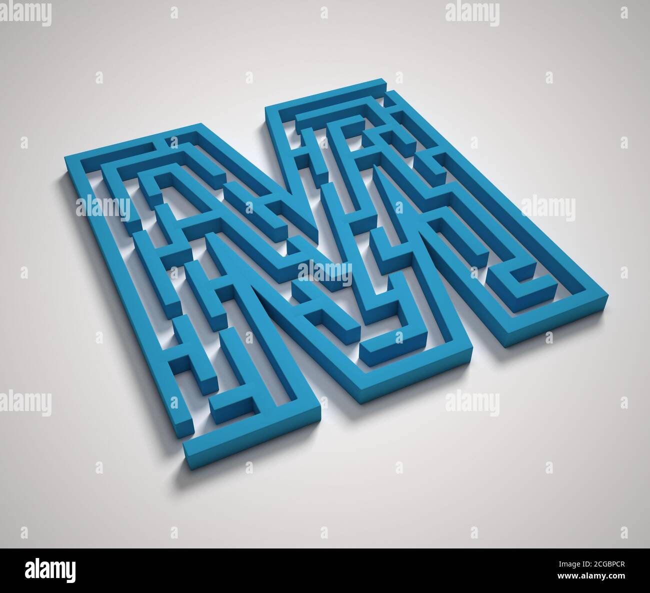 Maze font 3d rendering letter M Stock Photo - Alamy