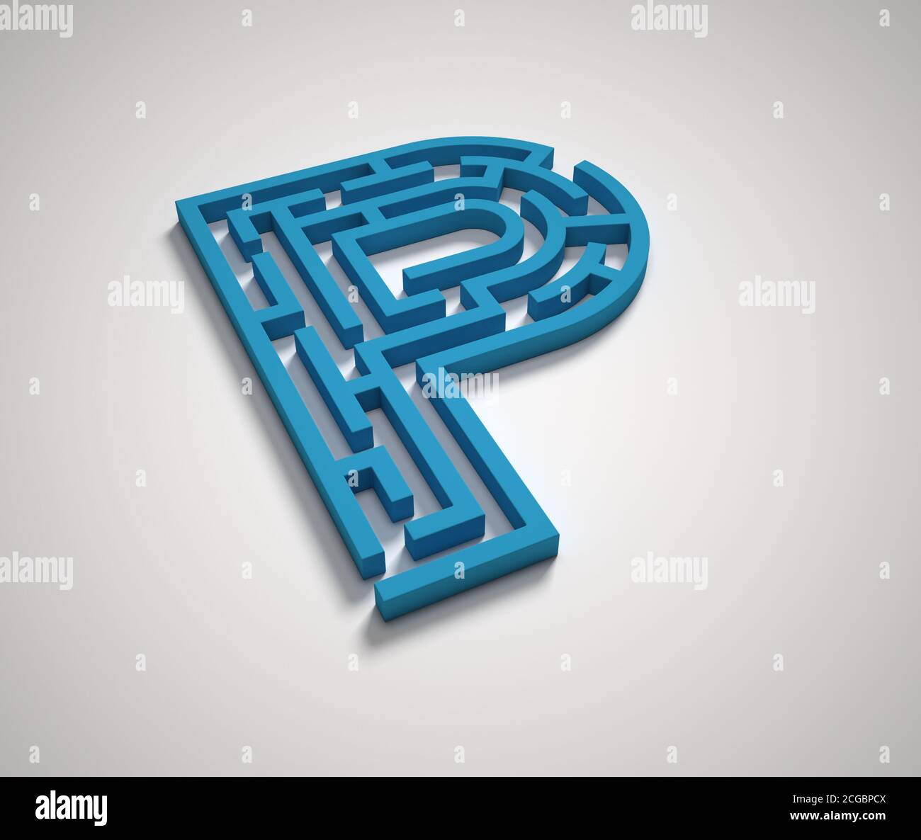 Maze font 3d rendering letter P Stock Photo - Alamy