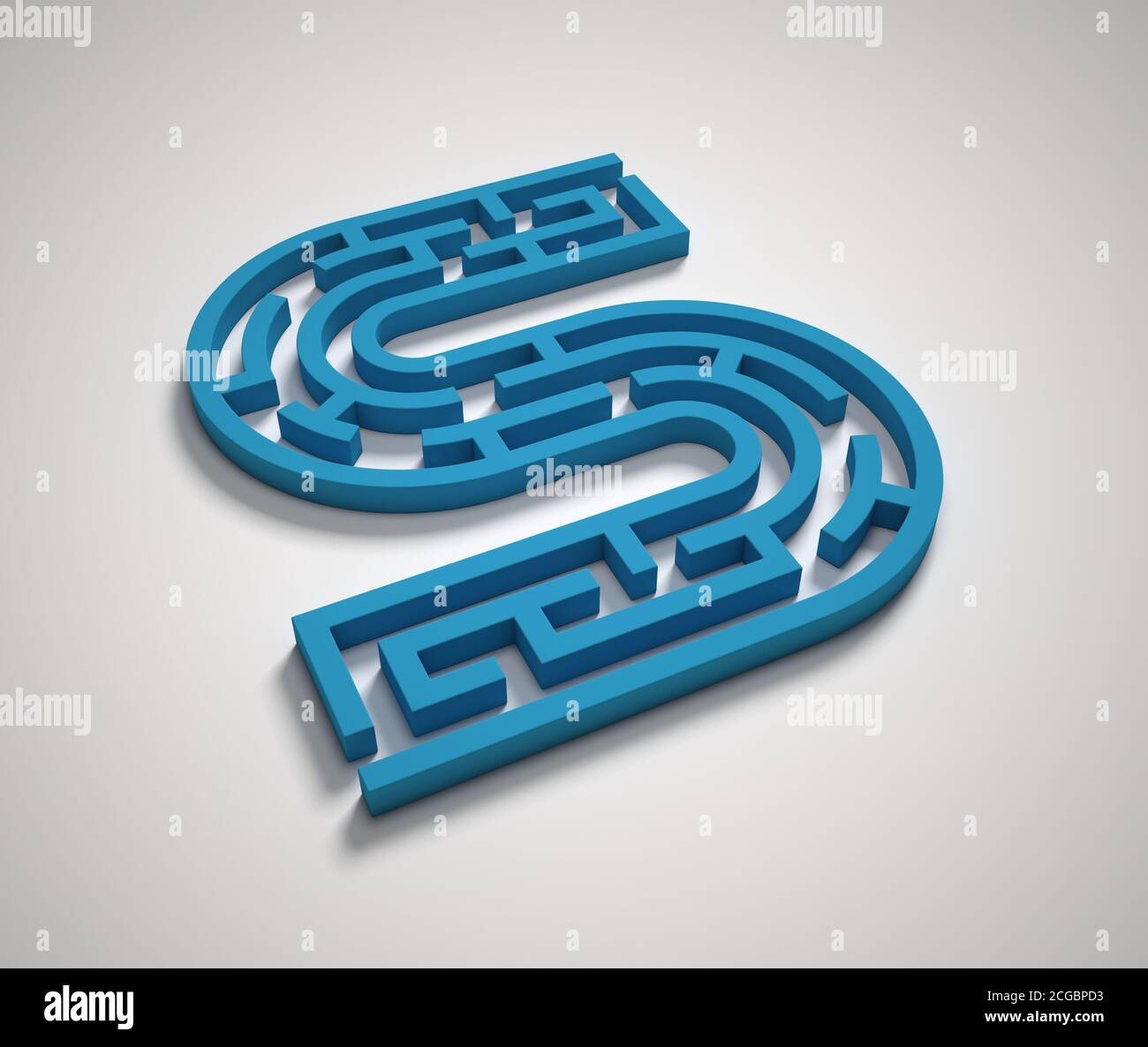 Maze font 3d rendering letter S Stock Photo - Alamy