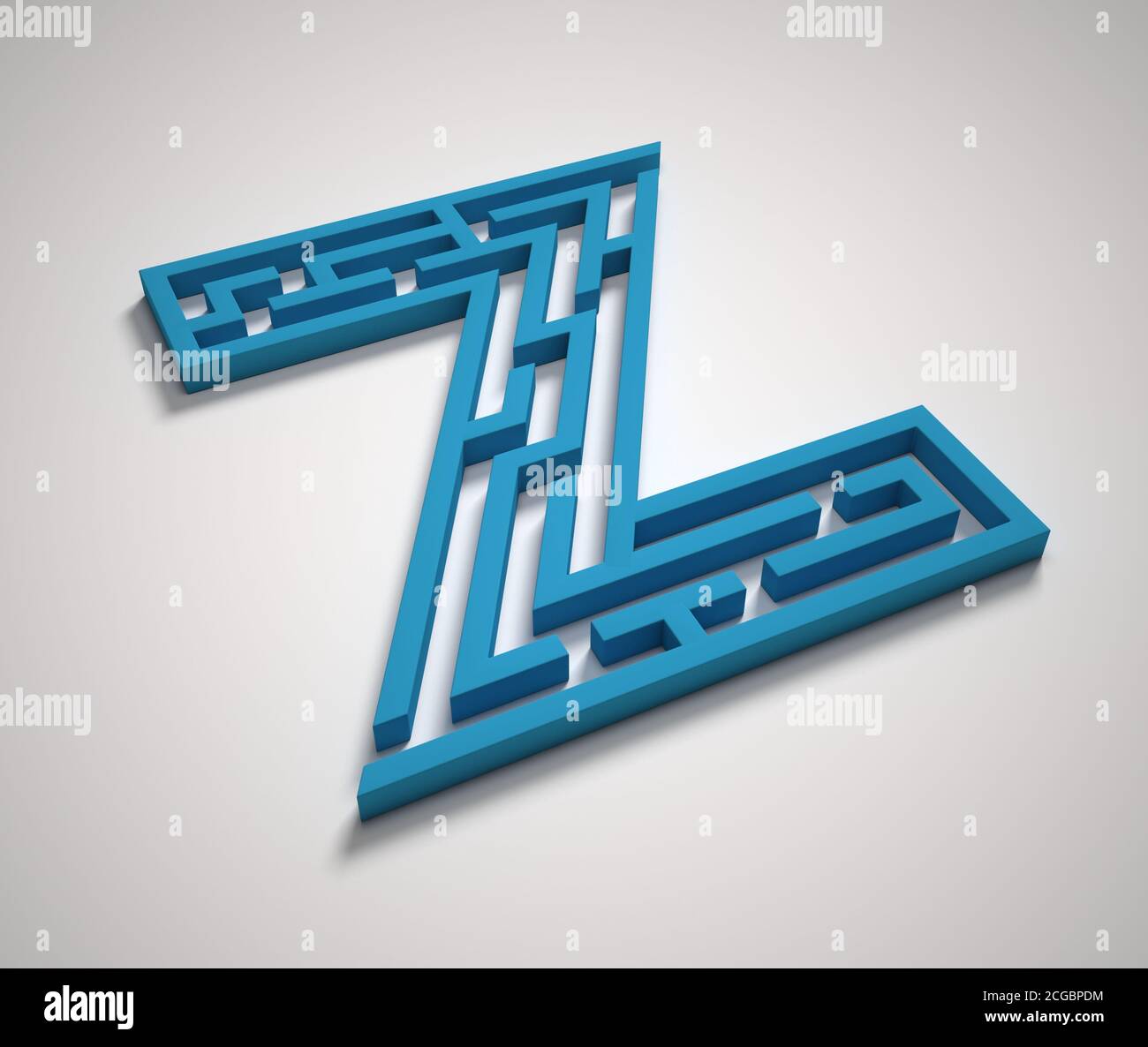 Maze font 3d rendering letter Z Stock Photo - Alamy