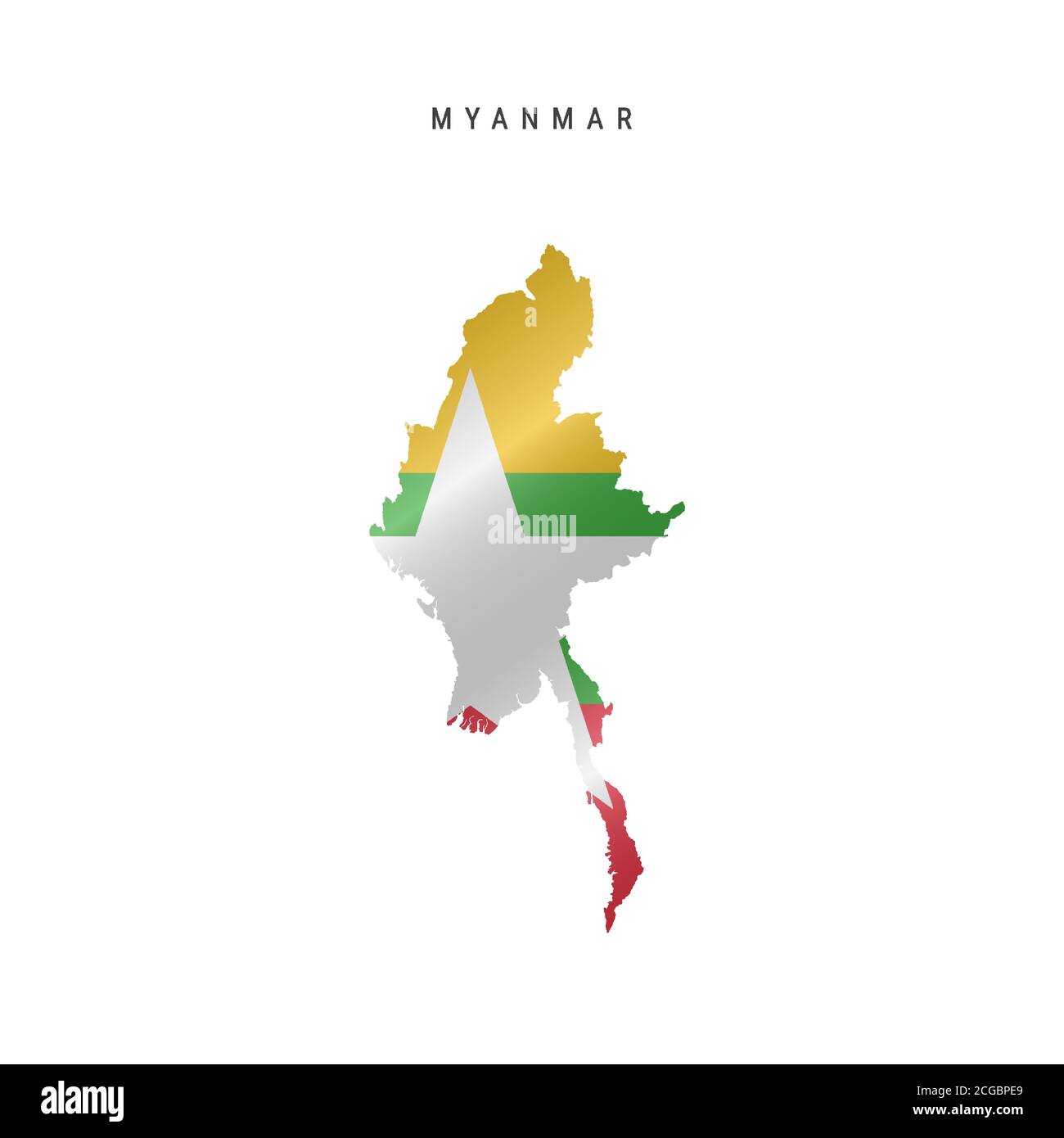 Waving flag map of Myanmar. Vector illustration Stock Vector Image ...