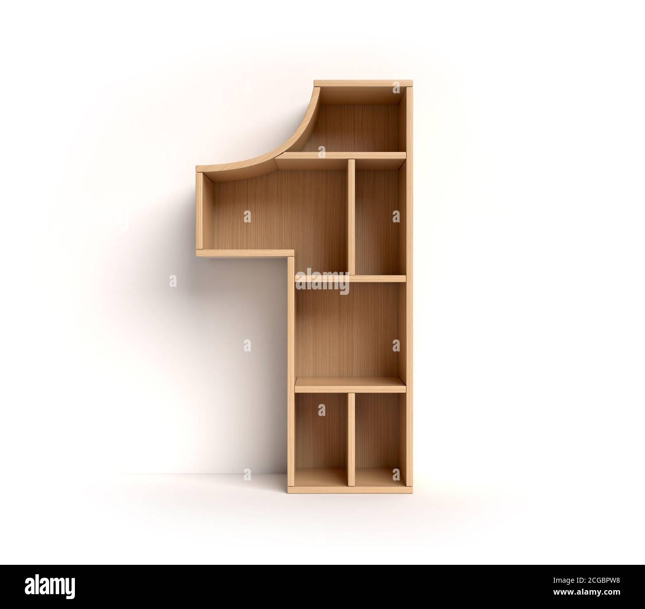 Shelf font 3d rendering number 1 Stock Photo - Alamy