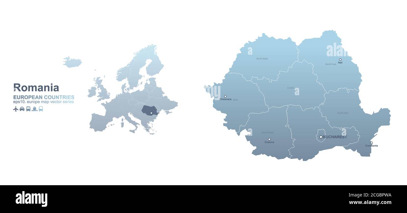 Romania map hi-res stock photography and images - Alamy