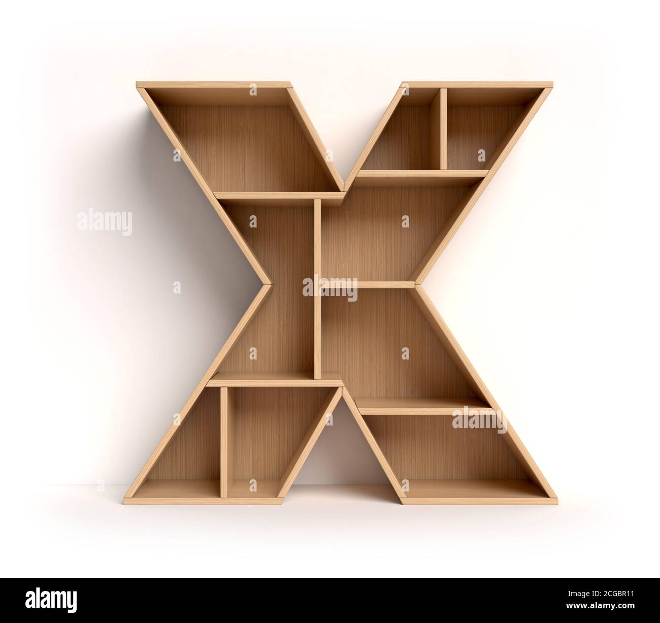 Shelf font 3d rendering letter X Stock Photo - Alamy