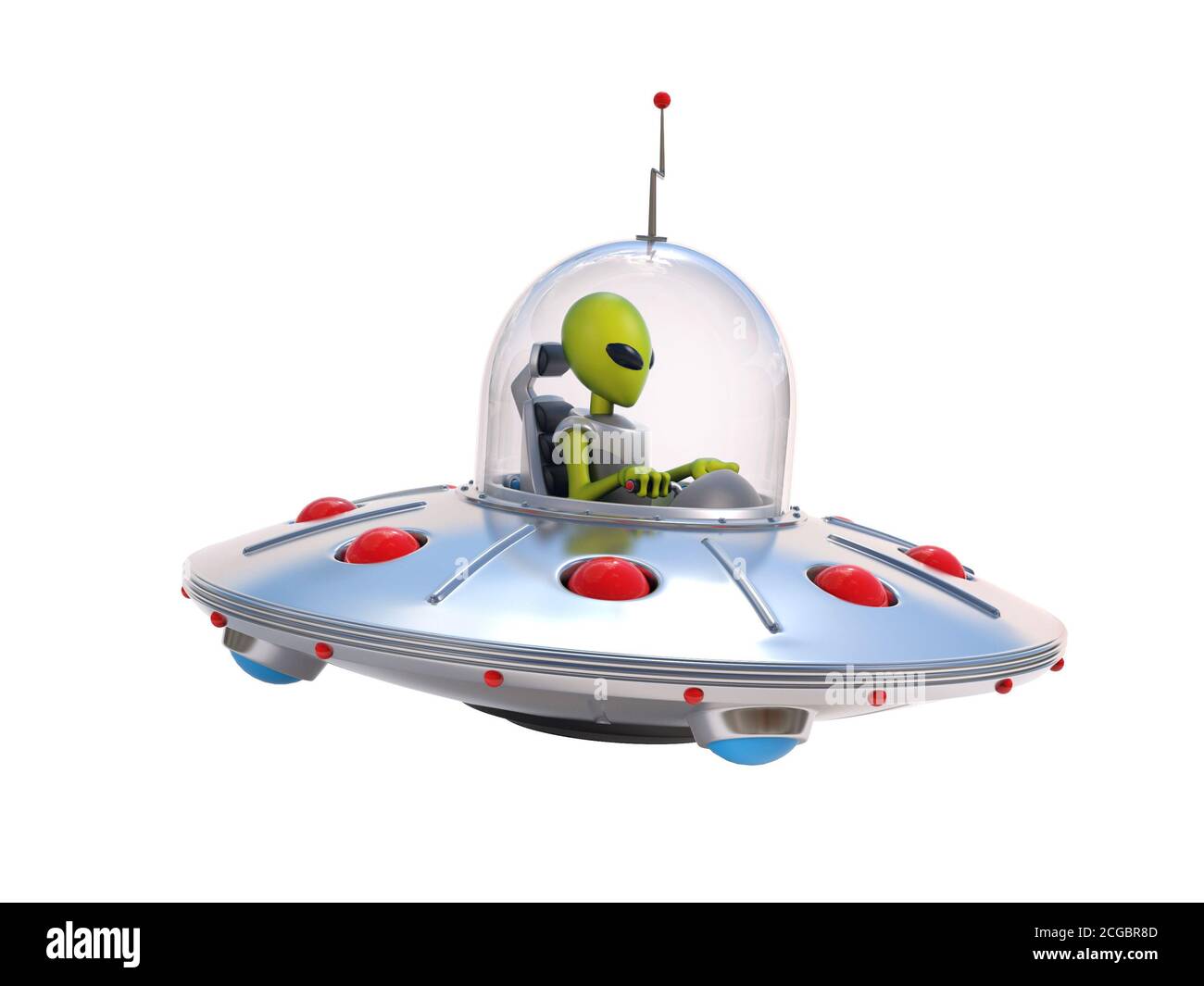 Alien spaceship, flying saucer 3d illustration Stock Photo - Alamy