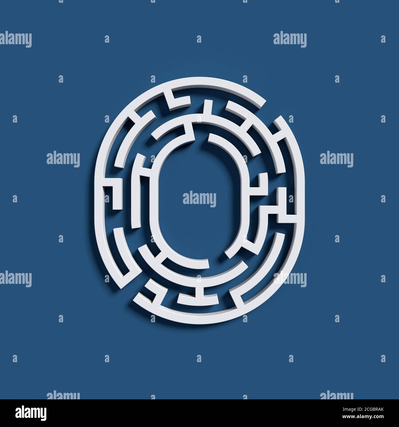 Maze font number 0 Stock Photo - Alamy